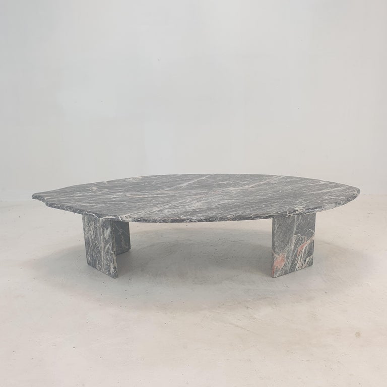Italian Marble Leaf Shape Coffee Table, 1980's For Sale at 1stDibs