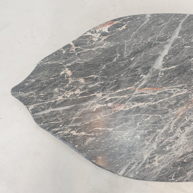 Italian Marble Leaf Shape Coffee Table, 1980's For Sale at 1stDibs