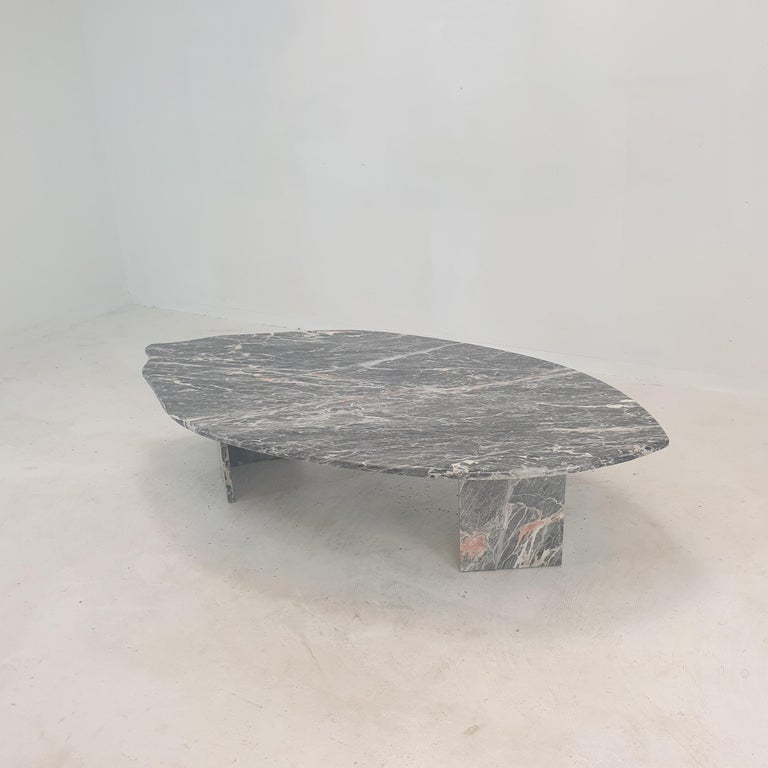 Italian Marble Leaf Shape Coffee Table, 1980's For Sale at 1stDibs