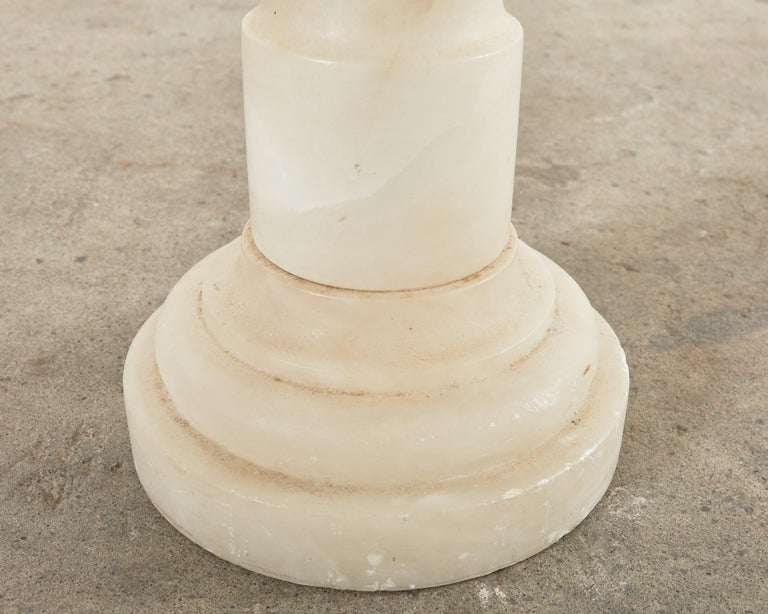 Italian Neoclassical Alabaster Pedestal Plant Stand or Drinks Table For ...