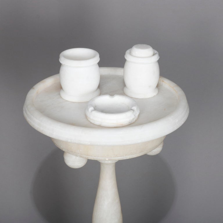 Italian Marble Turned Column Smoking Table, 20th Century at 1stDibs