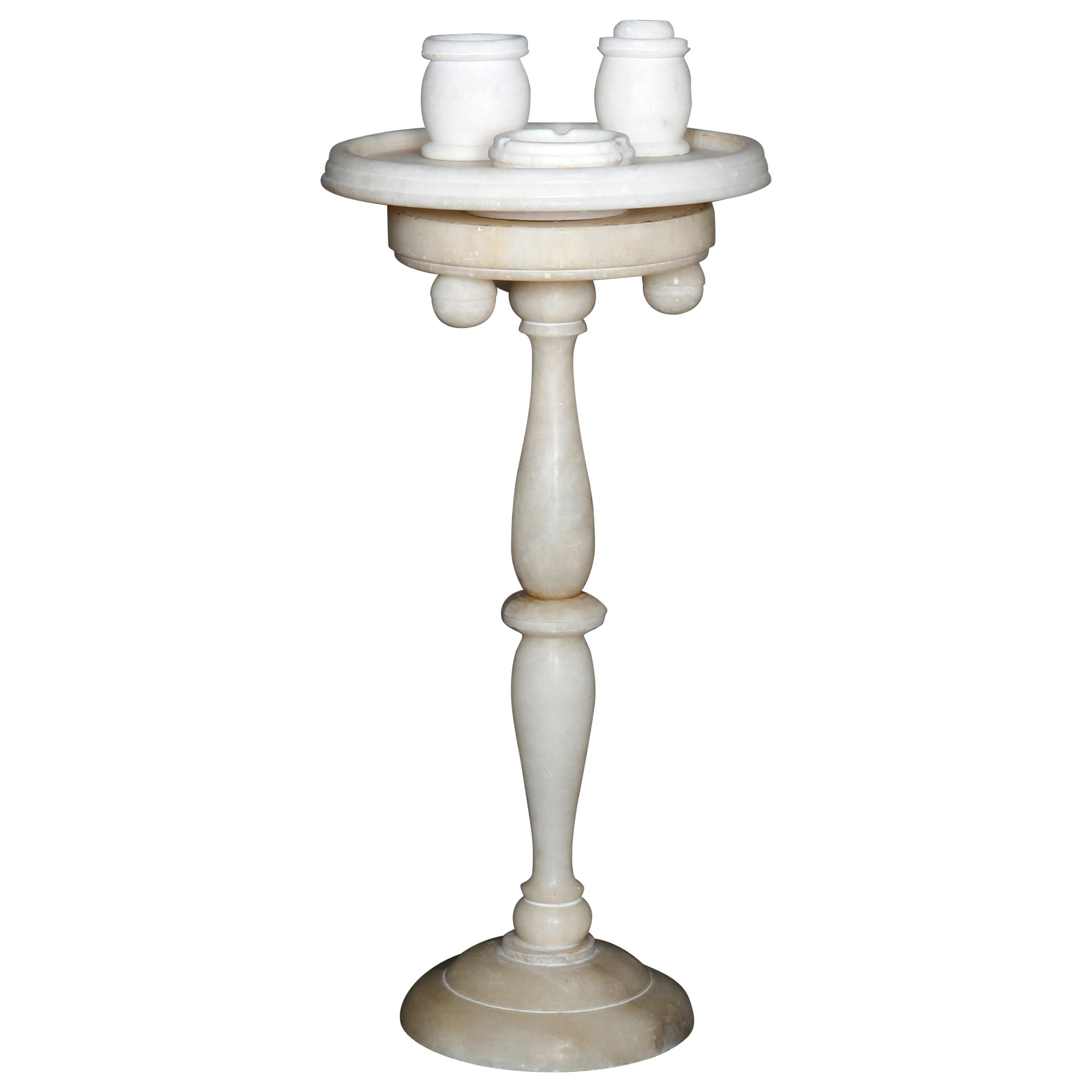 Italian Marble Turned Column Smoking Table, 20th Century at 1stDibs