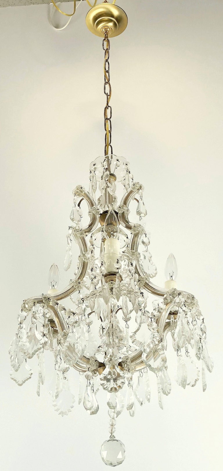 Maria Theresa Four-Light Crystal Drop Chandelier from Italy For Sale at ...