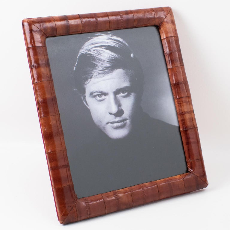 Italian Maroon Leather Picture Frame, 1980s For Sale at 1stDibs
