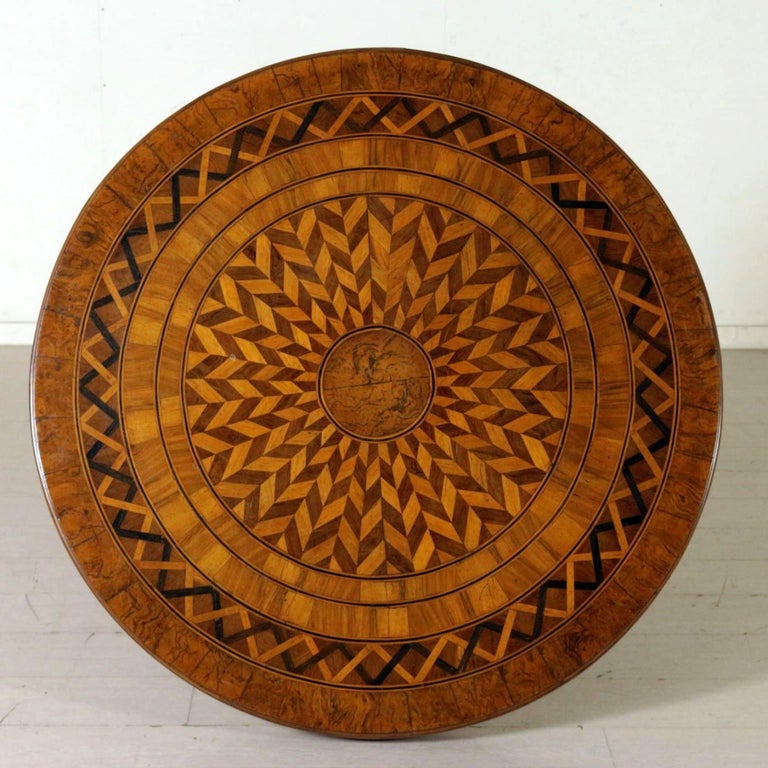 Italian Marquetry Center Table, circa 1820 For Sale at 1stDibs