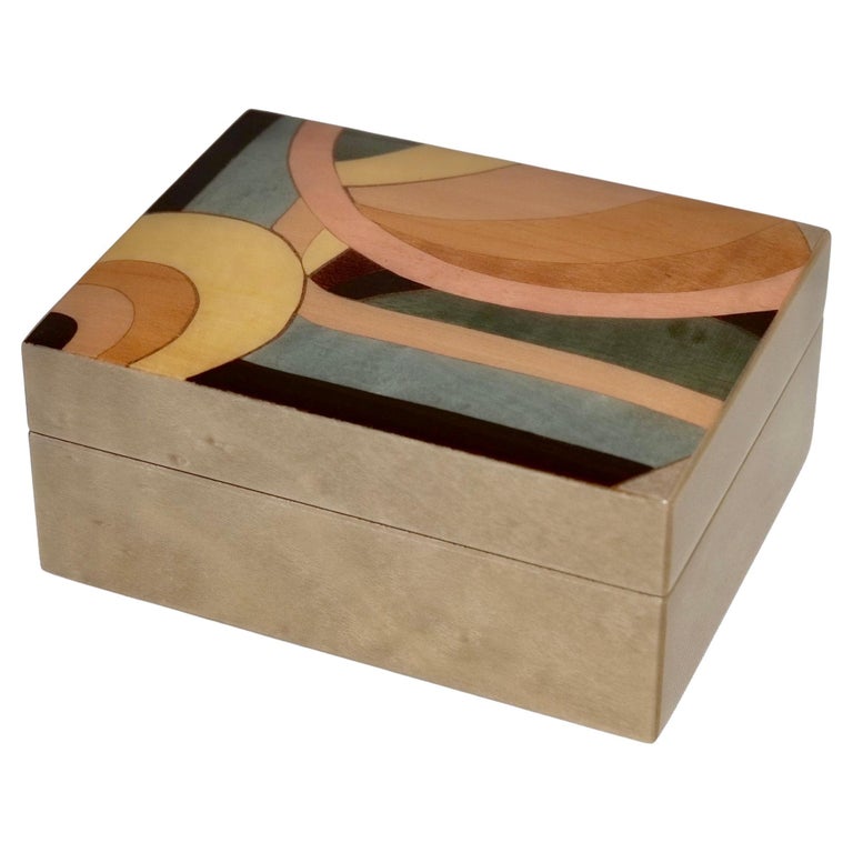 Italian Marquetry 'Intarsio' Wood Trinket Desk Box Handmade in Italy ...