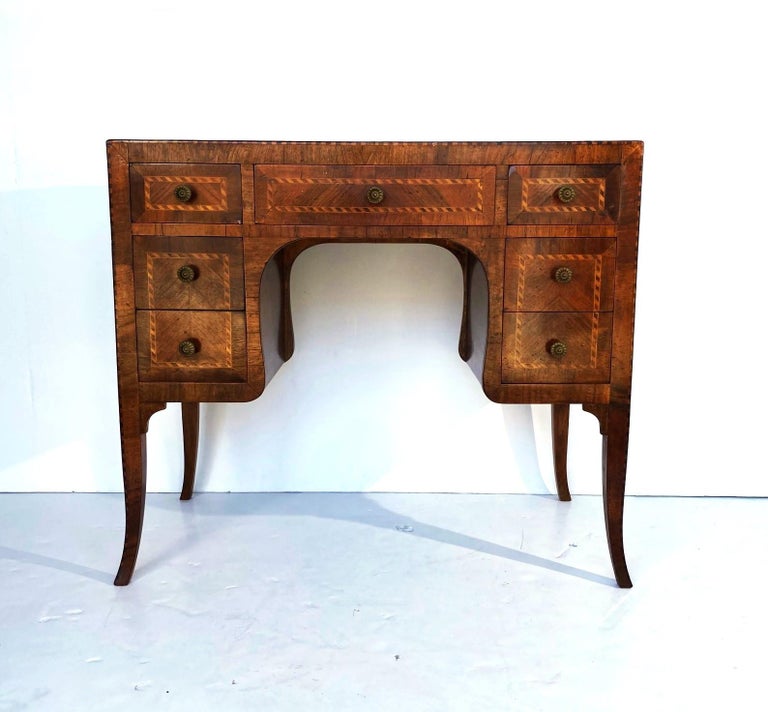 Italian Marquetry Writing Desk at 1stDibs