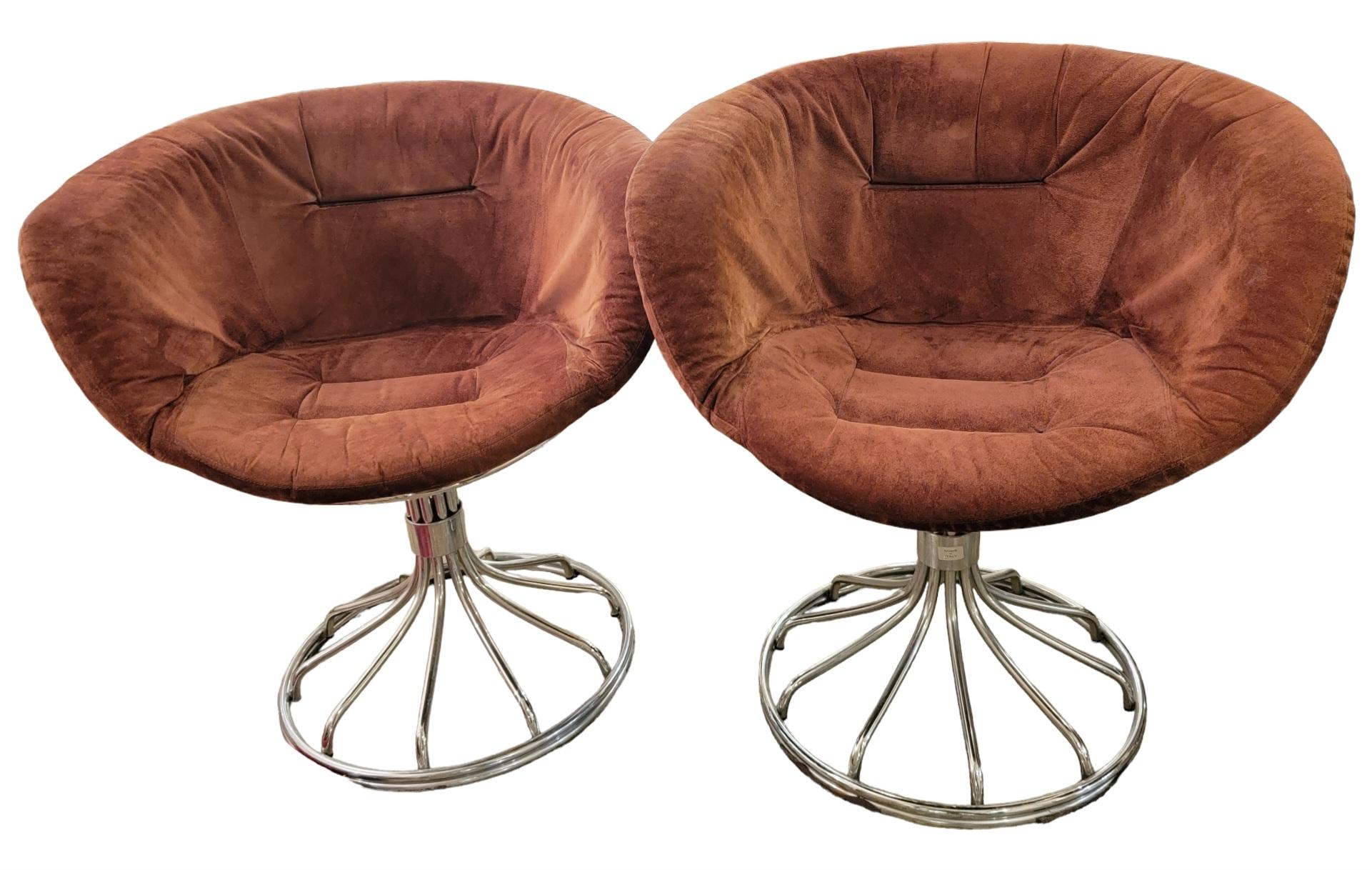 Italian MCM Pan Am 1960s Chrome Swivel Chairs by Gaston Rinaldi For ...