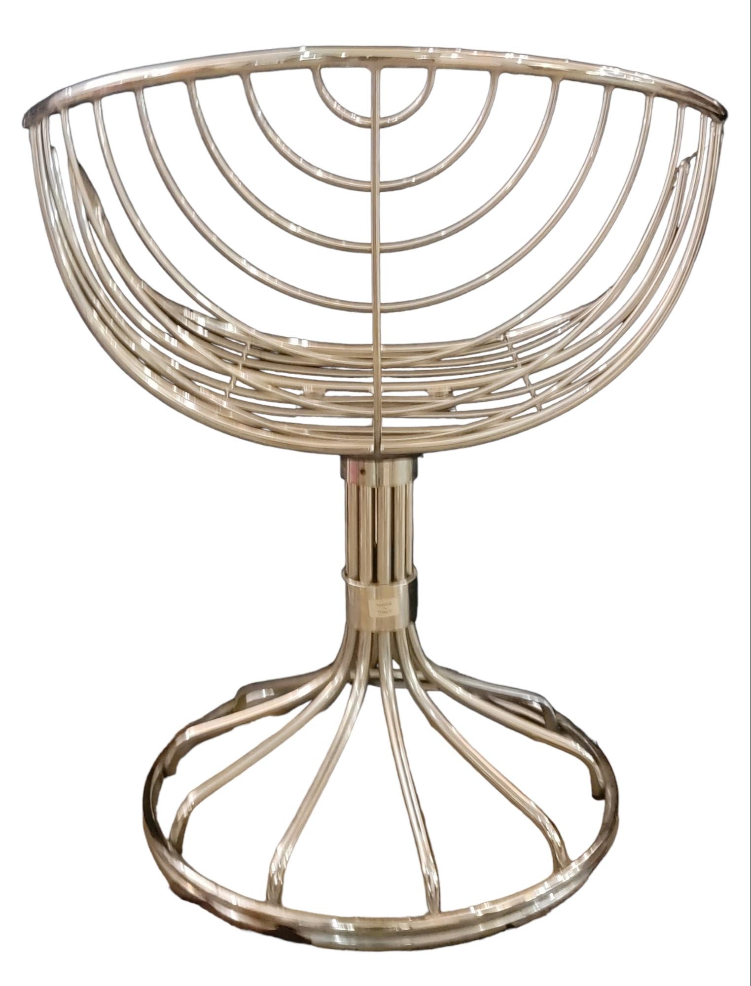 Italian MCM Pan Am 1960s Chrome Swivel Chairs by Gaston Rinaldi For ...