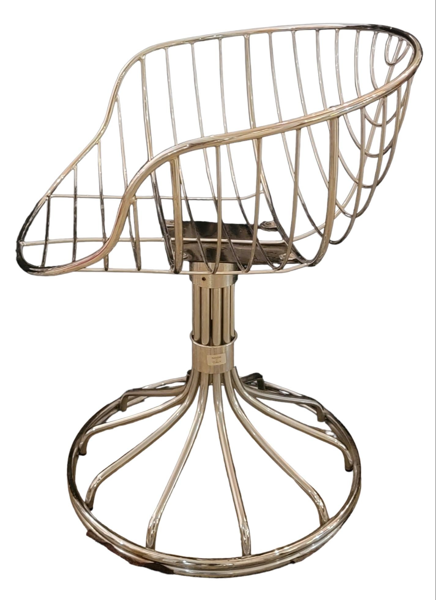 Italian MCM Pan Am 1960s Chrome Swivel Chairs by Gaston Rinaldi For ...