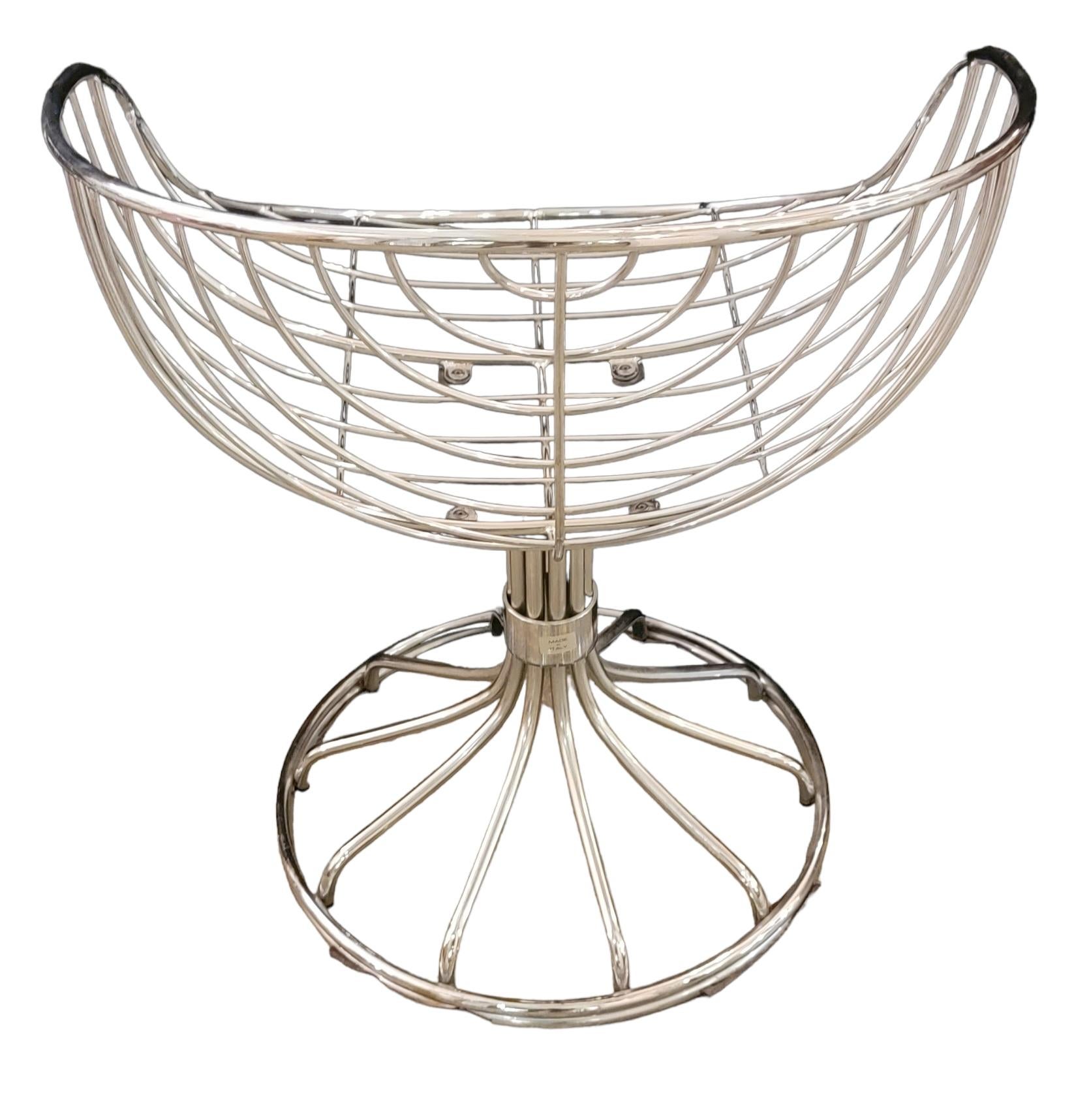 Italian MCM Pan Am 1960s Chrome Swivel Chairs by Gaston Rinaldi For ...