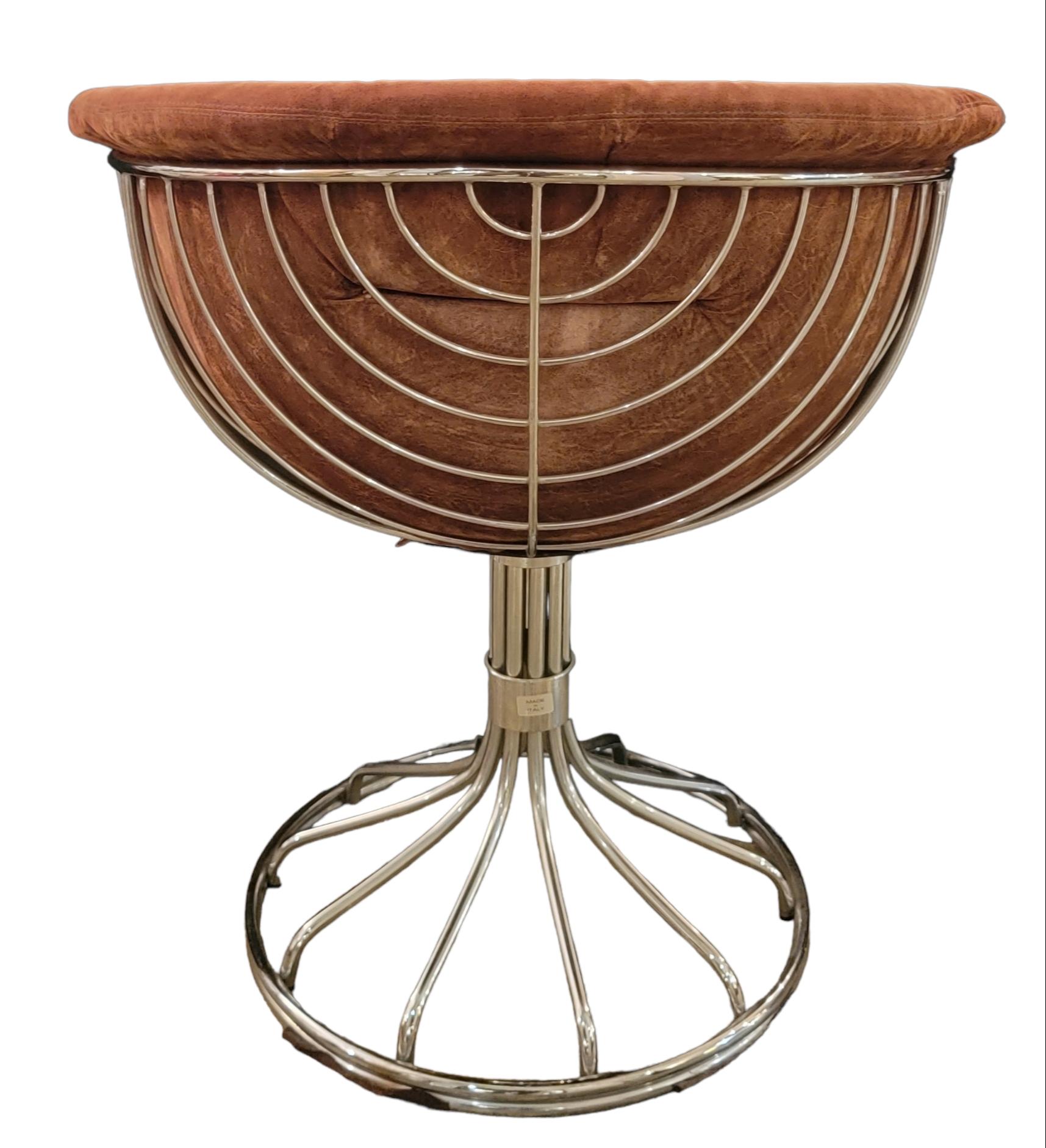 Italian MCM Pan Am 1960s Chrome Swivel Chairs by Gaston Rinaldi For ...