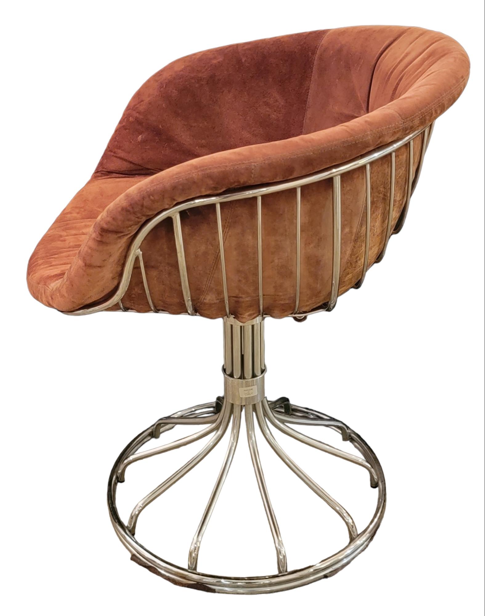 Italian MCM Pan Am 1960s Chrome Swivel Chairs by Gaston Rinaldi For ...