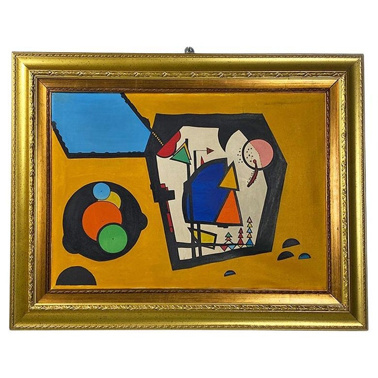Italian mid century Anamnesi acrylic paint work on canvas Lucio Del ...