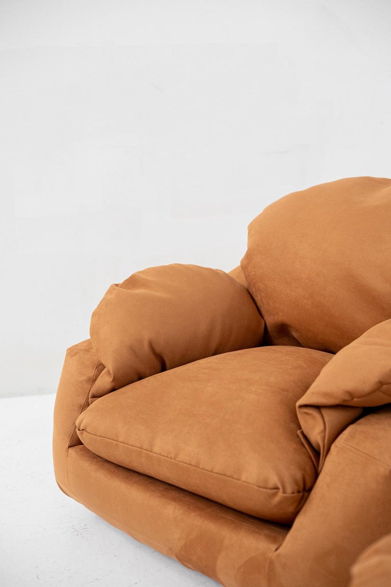 Italian Mid-Century Armchairs in Camel Fabric For Sale at 1stDibs