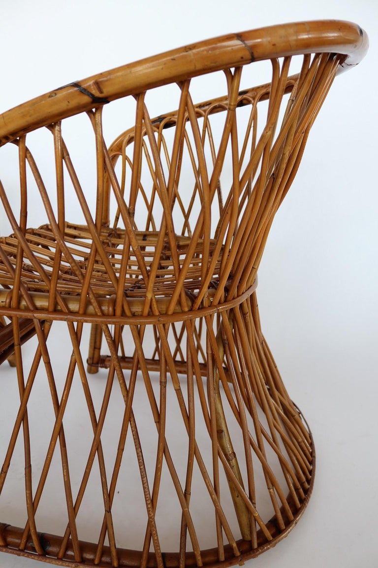 Italian Midcentury Bamboo Set or Outdoor Garden Set by Bonacina at 1stdibs