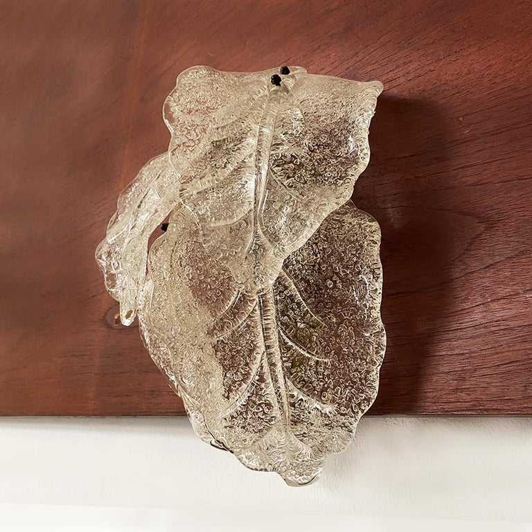 Italian Mid-Century Brass and Glass Applique Zero Quattro of Fontana ...