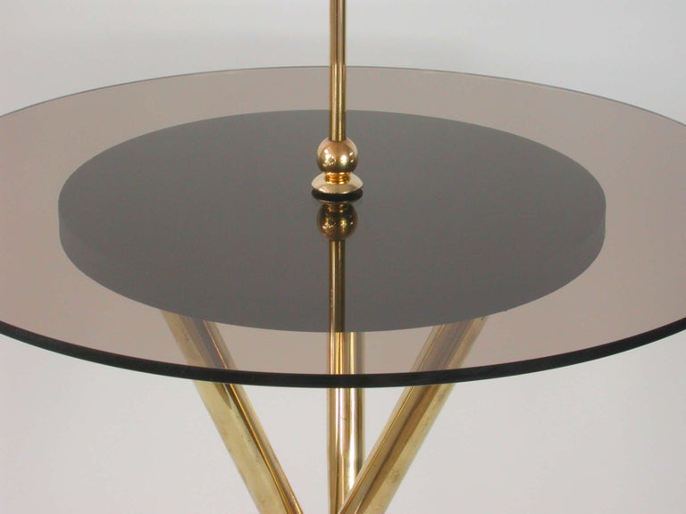 Italian Midcentury Brass and Tinted Glass Occasional Table, 1950s For ...