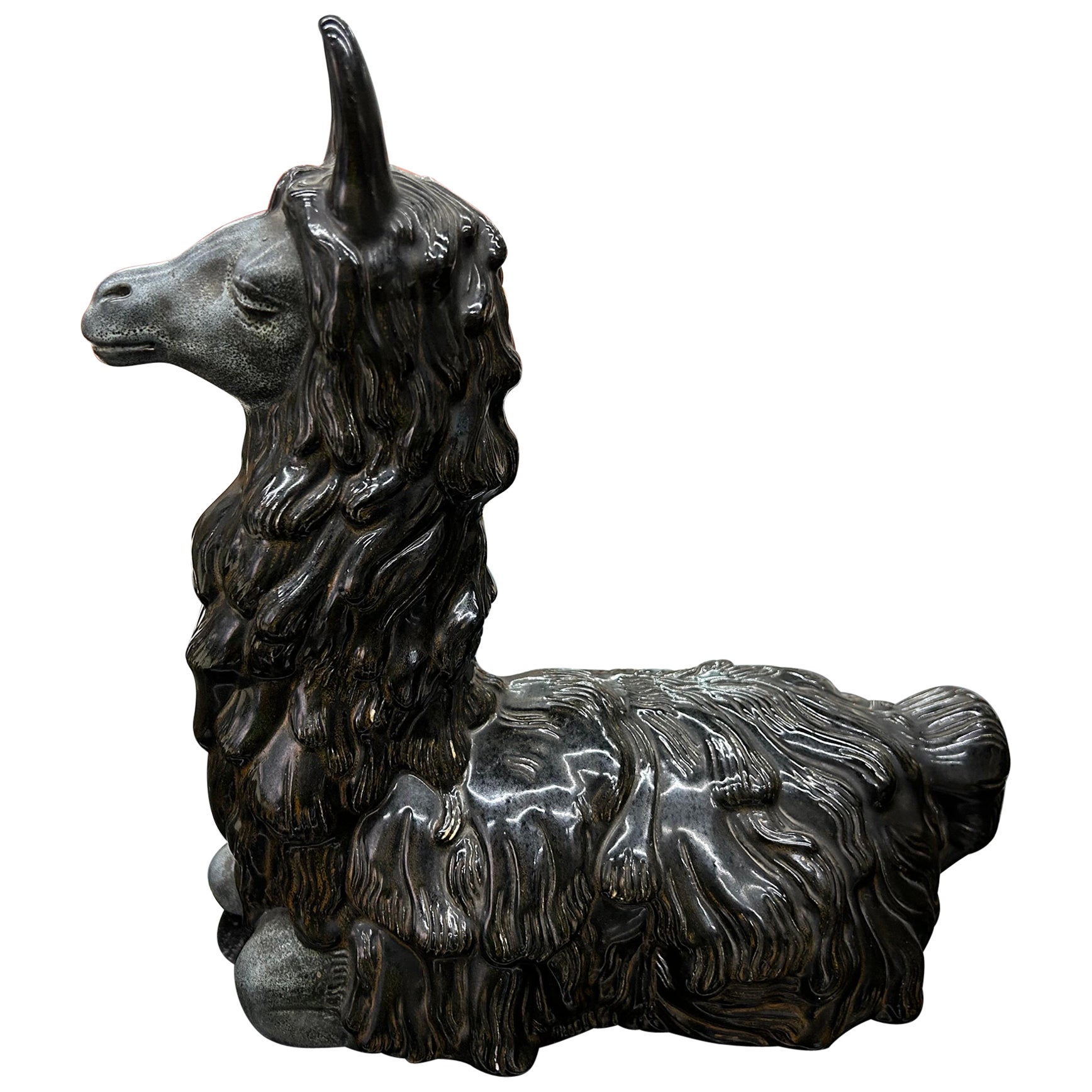 Italian Mid Century Ceramic Llama For Sale at 1stDibs