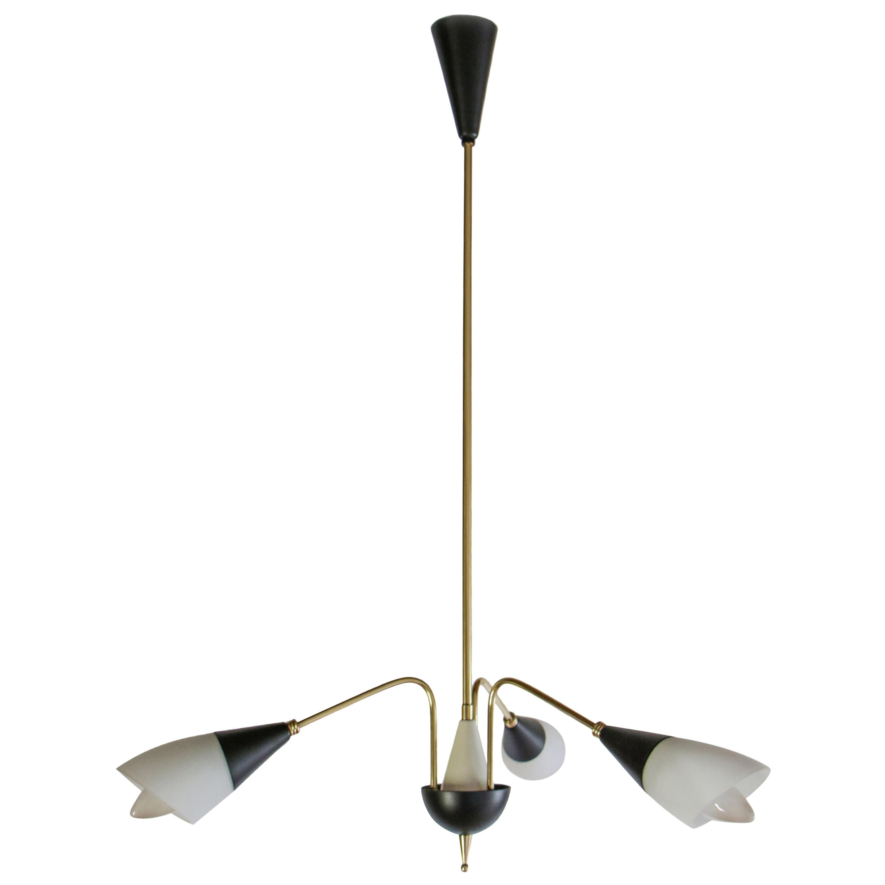 Italian Mid-Century Pendant Lamp, Azucena Style, 1960 For Sale at 1stDibs