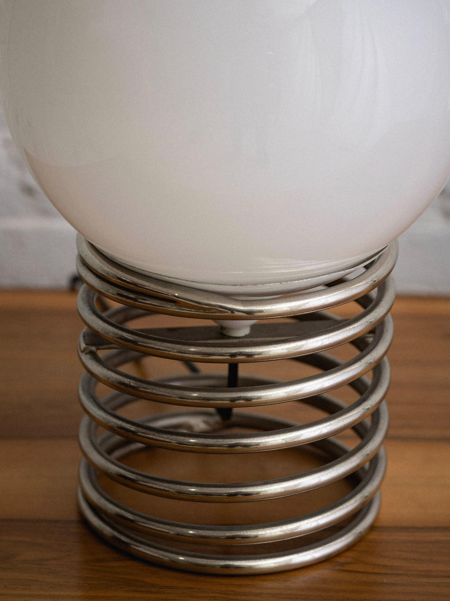 Italian Midcentury Chrome Spring Lamp For Sale at 1stDibs