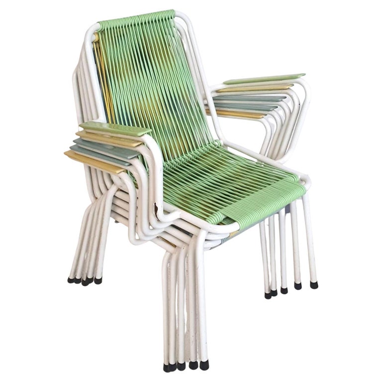 Italian Mid-century colorful spaghetti chairs (50176) at 1stDibs