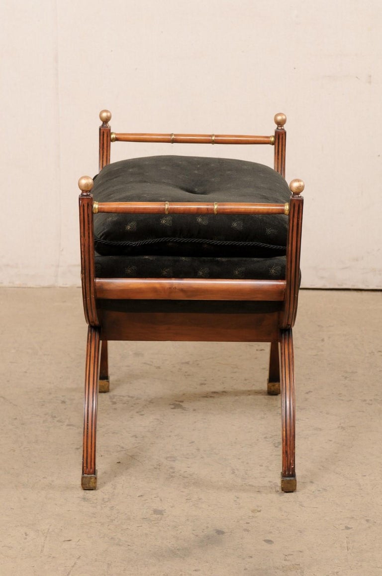Italian Mid-Century Dante Style Stool W/ Nicely-Sized Cushioned Seat at ...