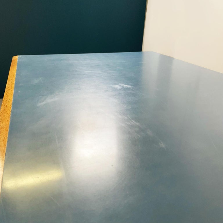 Italian Mid-Century Desk in Solid Wood and Light Blue Formica, 1960s ...