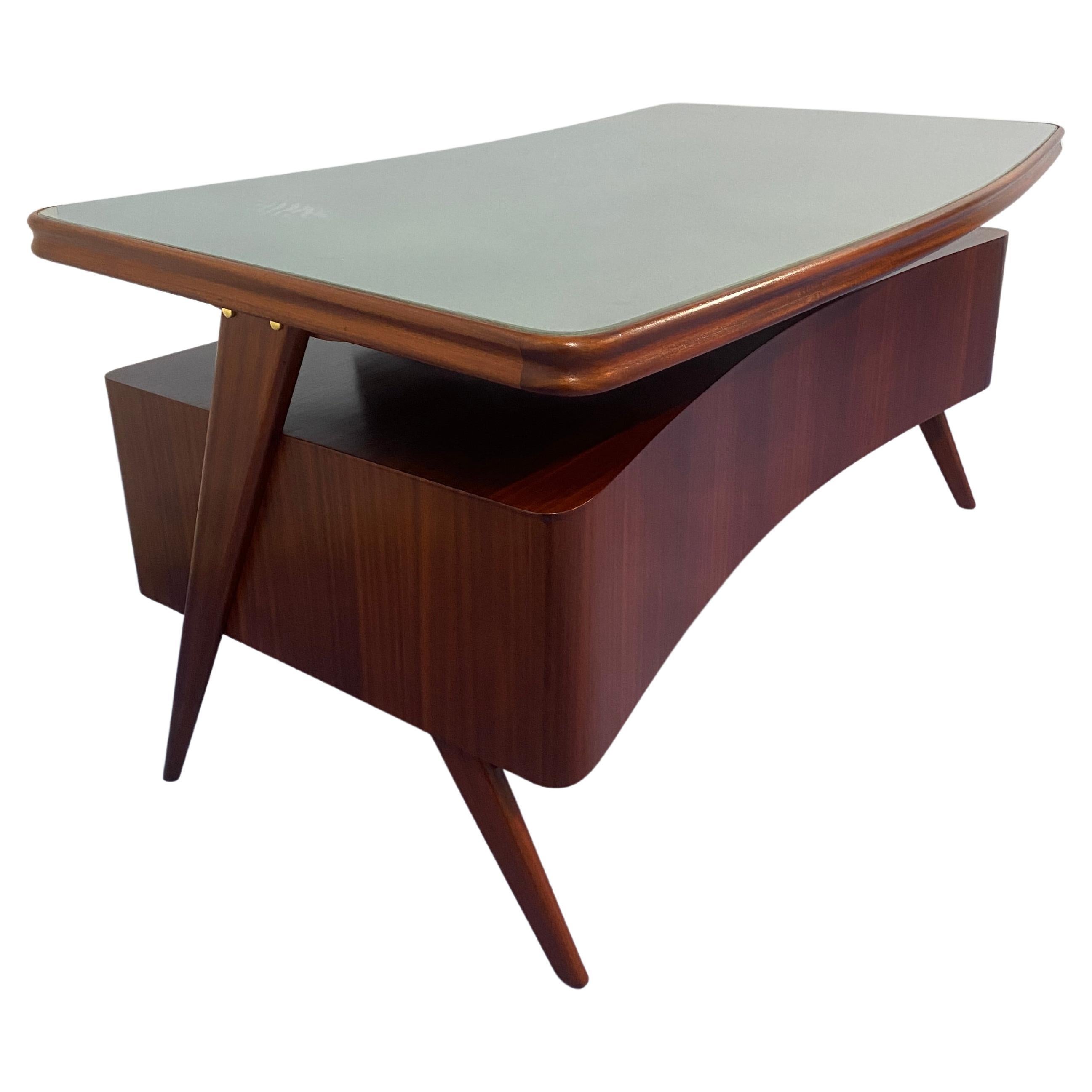 Iconic 1950s Mid-Century Modern Walnut Executive Desk by Leopold Desk ...