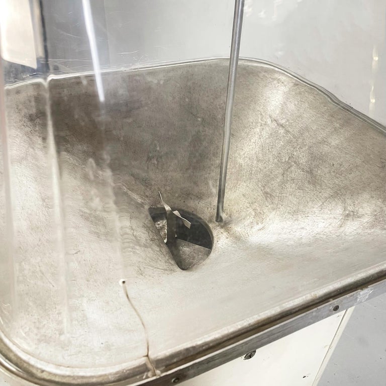 Italian Mid-Century Floor Electric White Metal and Plastic Popcorn ...