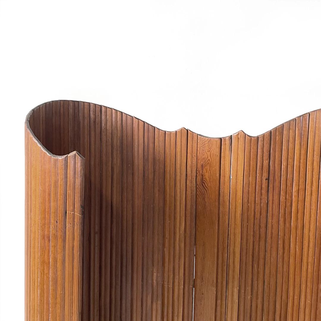 Biombo italiano de listones de madera totalmente articulados de ...
