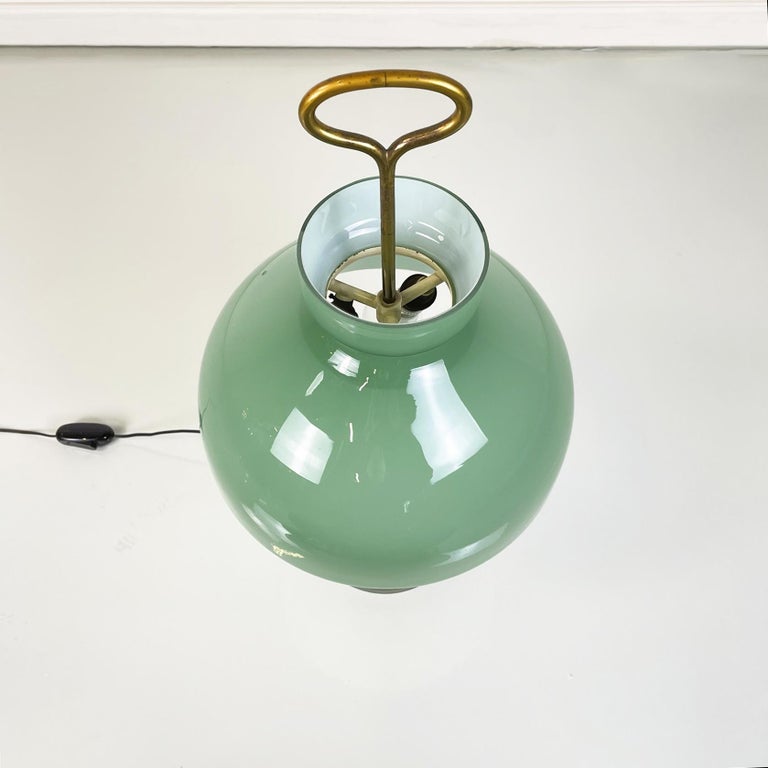 Italian Mid-Century Glass and Brass Table Lamp LTA3 by Gardella Azucena ...