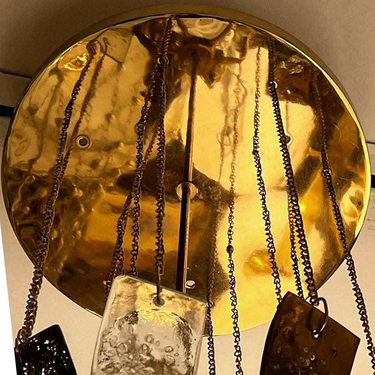 Italian Mid Century Glass Light Fixture For Sale at 1stDibs ...