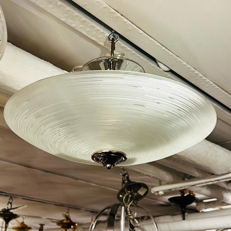 Italian Mid-Century Glass Light Fixture For Sale at 1stDibs