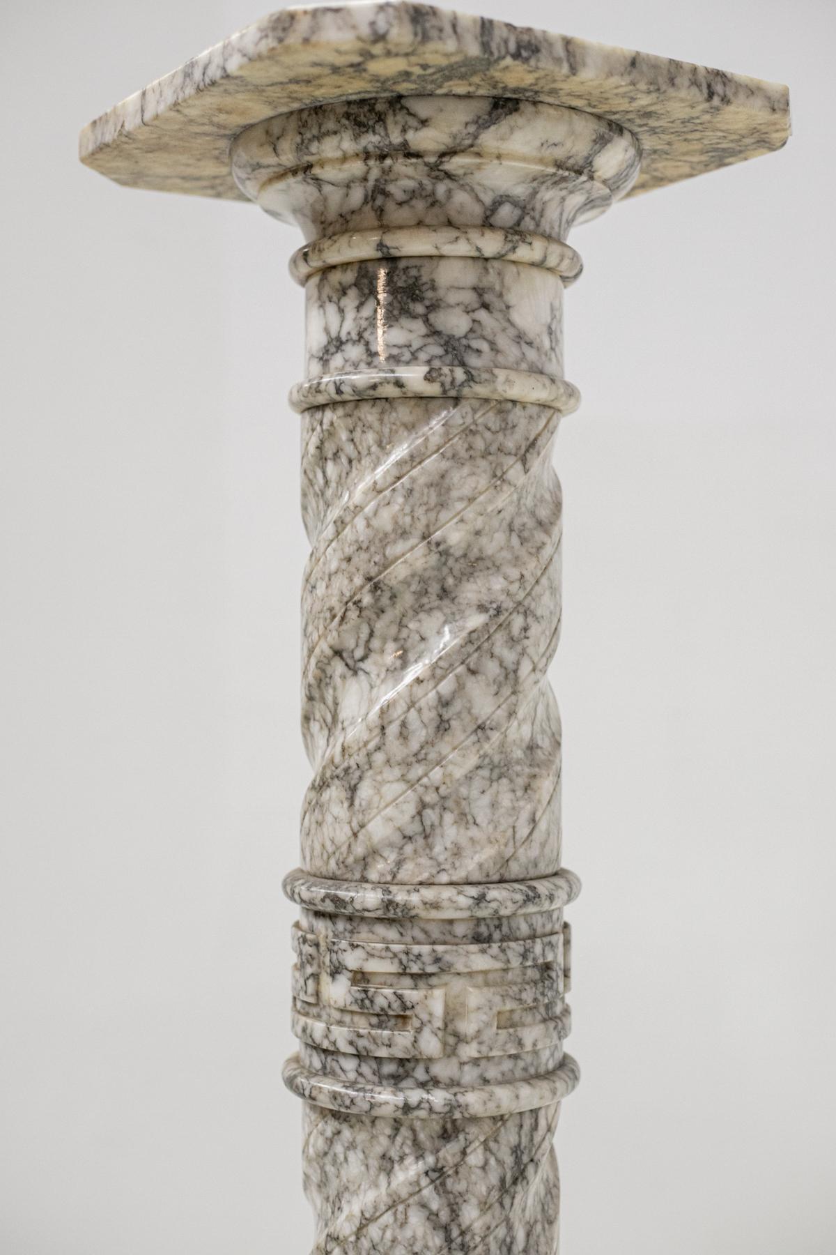 Italian Mid-Century Gray Marble Column For Sale at 1stDibs