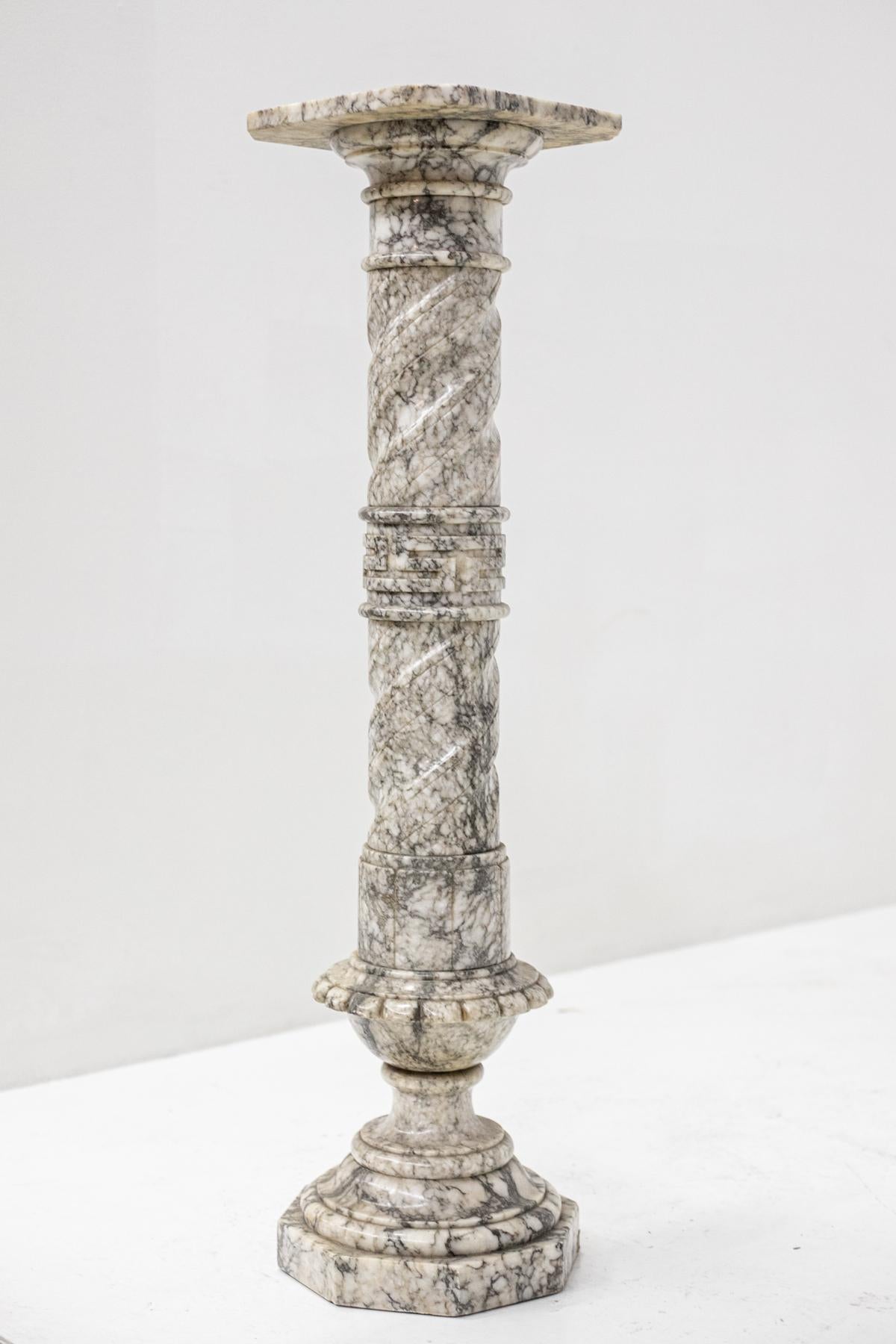 Italian Mid-Century Gray Marble Column For Sale at 1stDibs