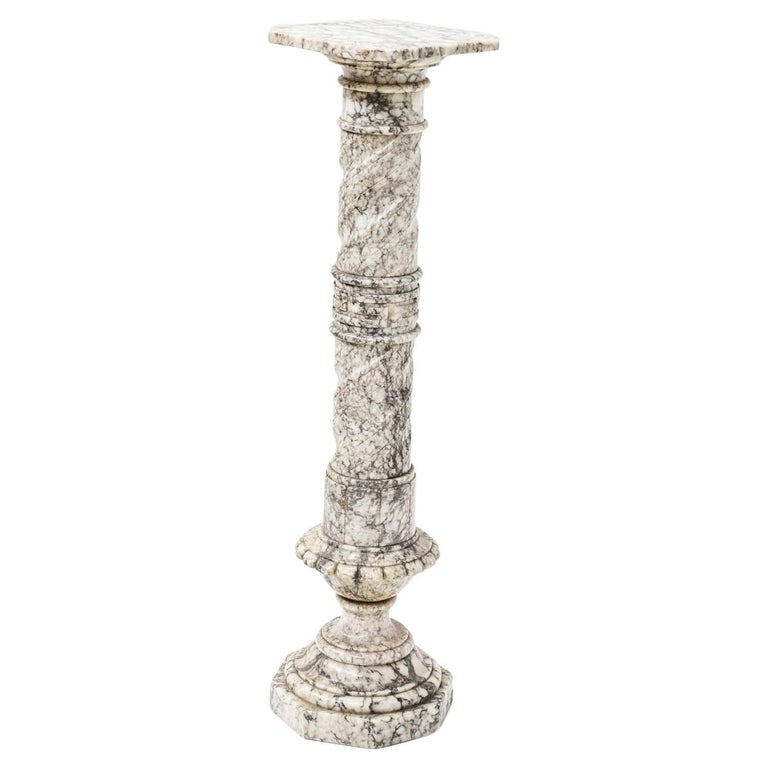 Italian Mid-Century Gray Marble Column For Sale at 1stDibs