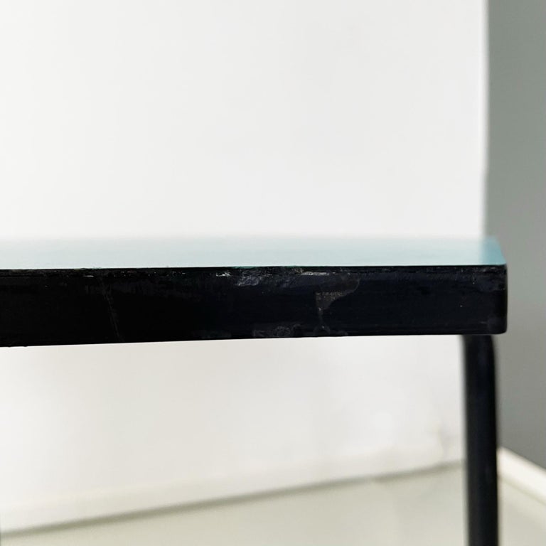 Italian Midcentury Hexagonal Bar Tables in Blue Formica and Black Metal ...