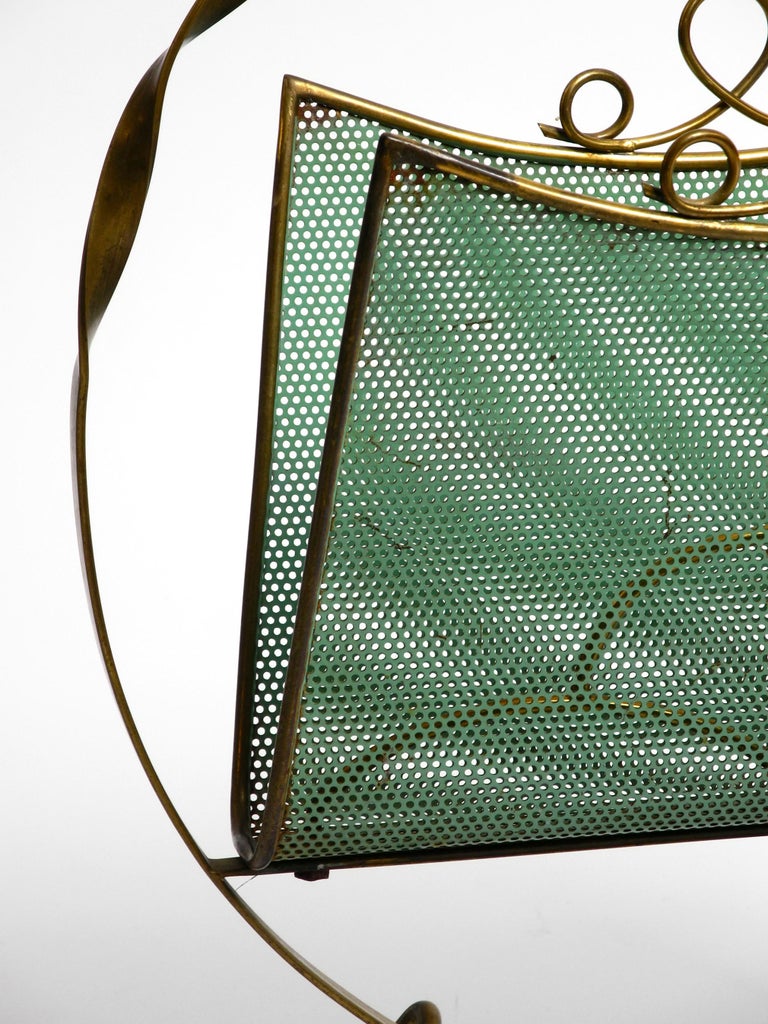 Italian Mid Century magazine rack made of brass and perforated sheet ...