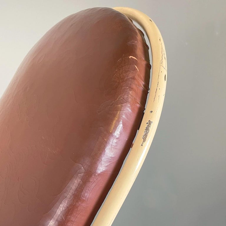 Italian Mid-Century Medical Laboratory Bed Brown Leather and White ...