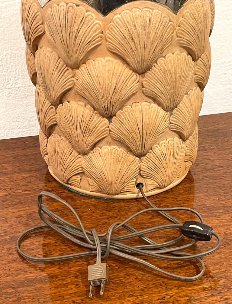 Italian Mid-Century Mercury Glazed and Terracotta Shell Motif Lamp For ...