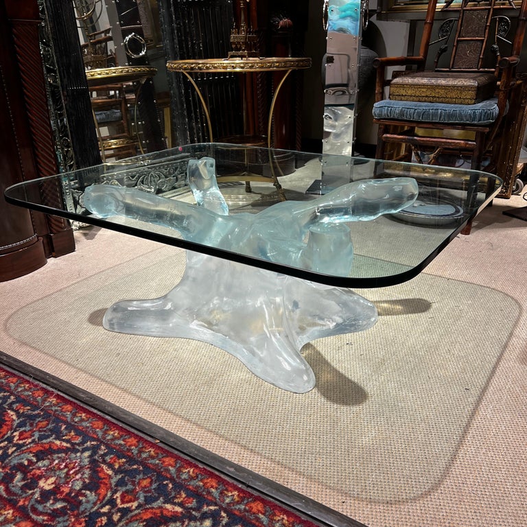 Italian Mid-Century Modern Acrylic and Glass Coffee Table by Alberto ...