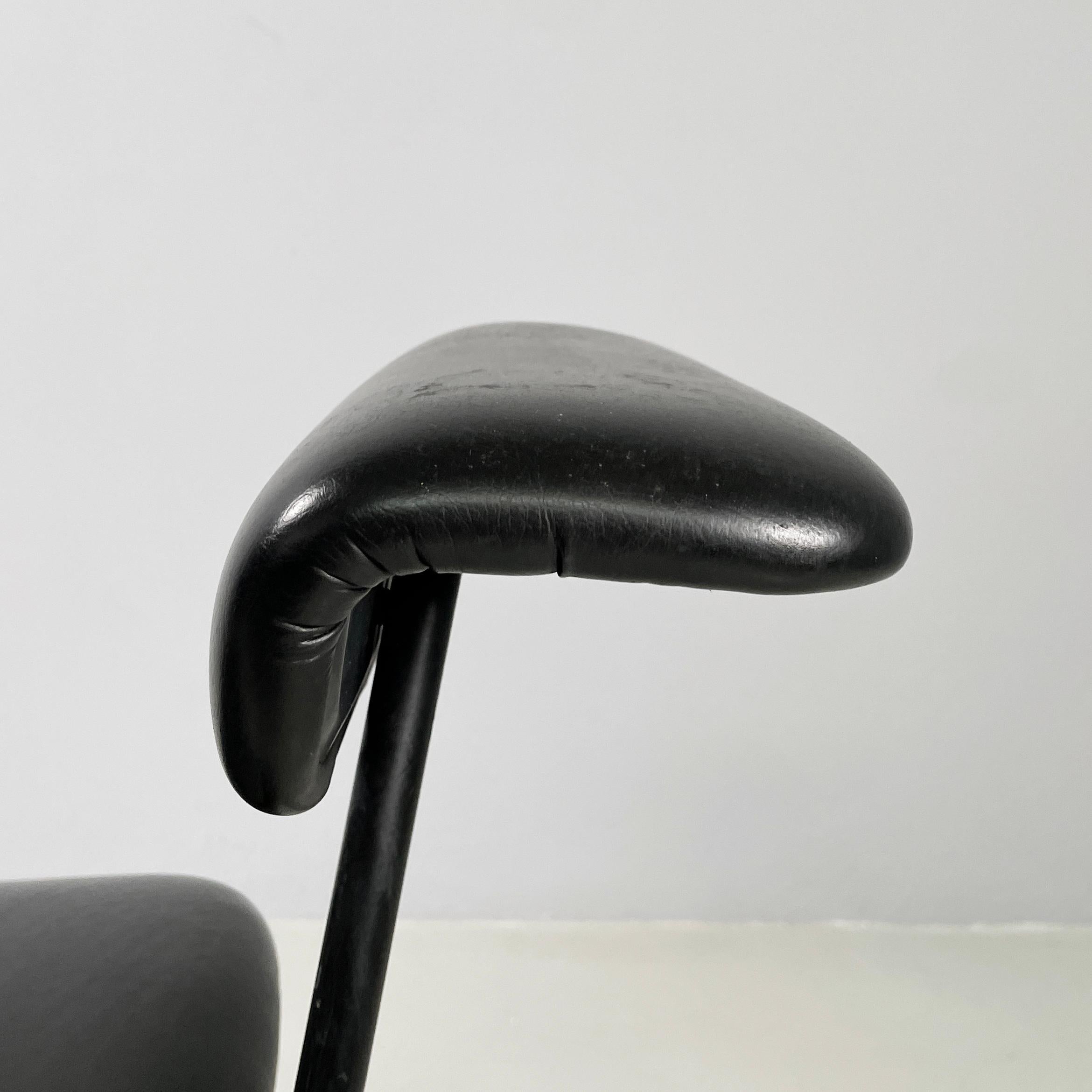 Italian mid-century modern Armchair in sky and black metal by Olivetti ...