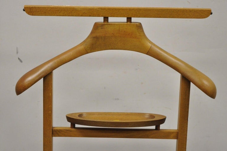 Italian Mid Century Modern Birch Wood Clothing Valet Butler Stand By ...