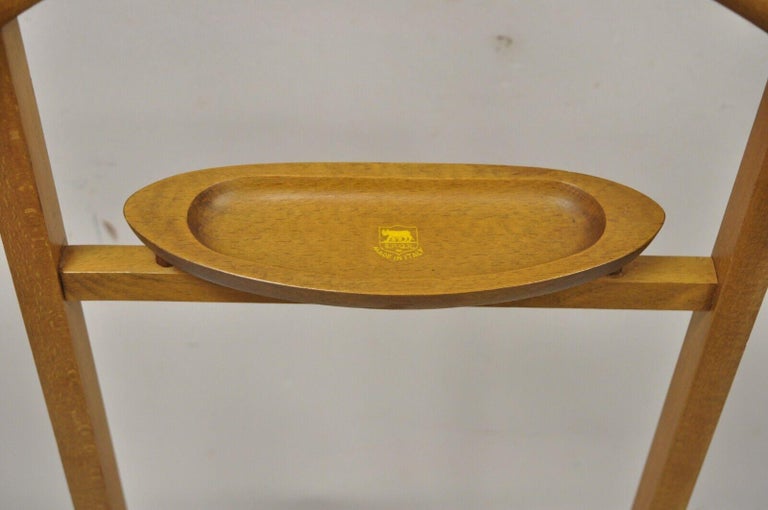 Italian Mid Century Modern Birch Wood Clothing Valet Butler Stand By ...