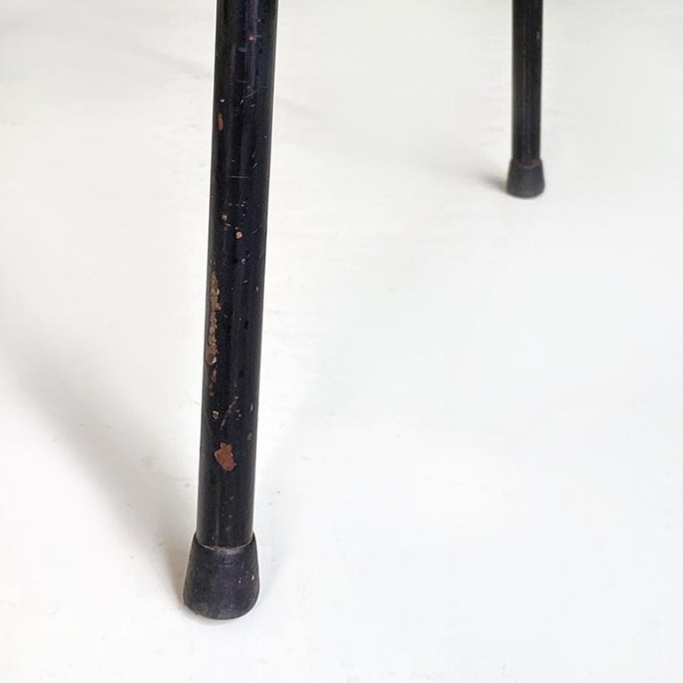 Italian Mid-Century Modern Black Metal and Yellow Plastic Footrest or ...