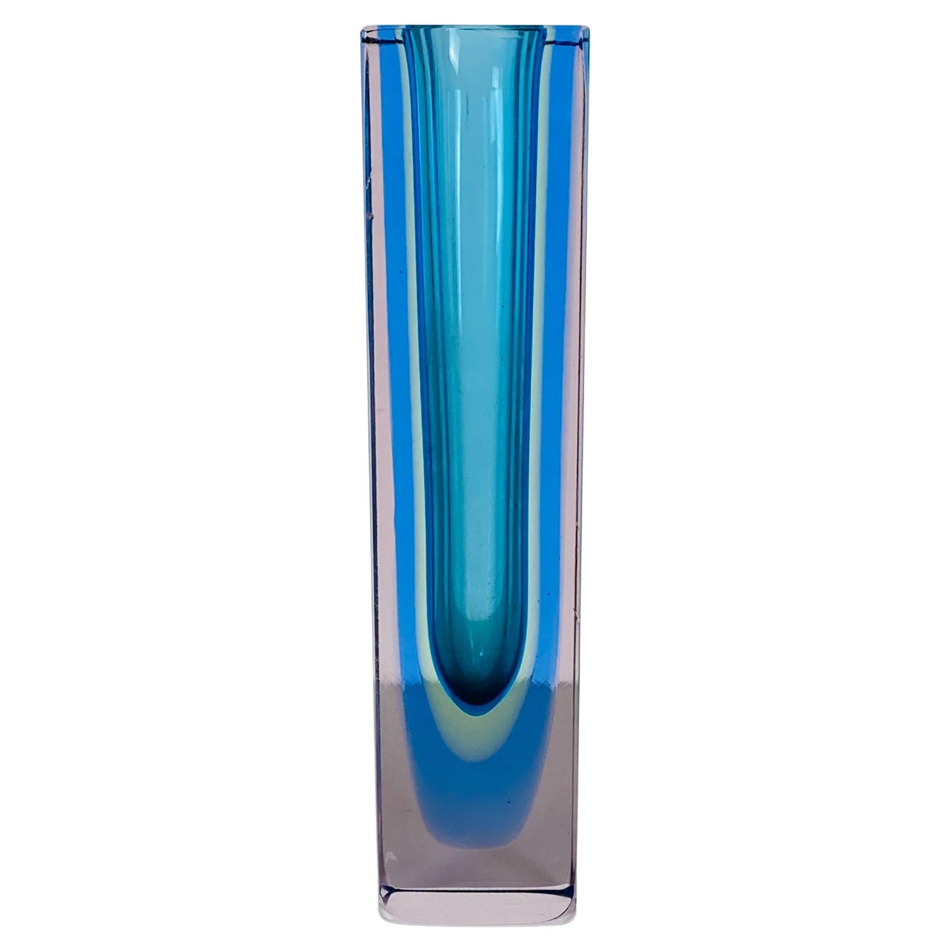 Mid-Century Modern Tall Tri Colored Murano Glass Art Vase 1970s Italy ...