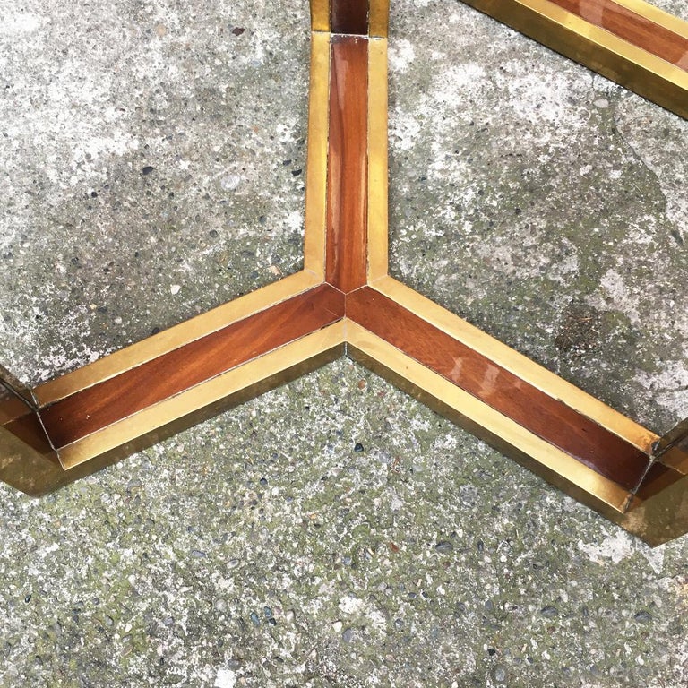 Italian Mid-Century Modern Brass and Wood Bases, 1980s at 1stDibs