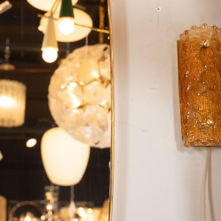 Italian Mid-Century Modern Brass Wrapped Atomic Wall Mirror at 1stDibs ...