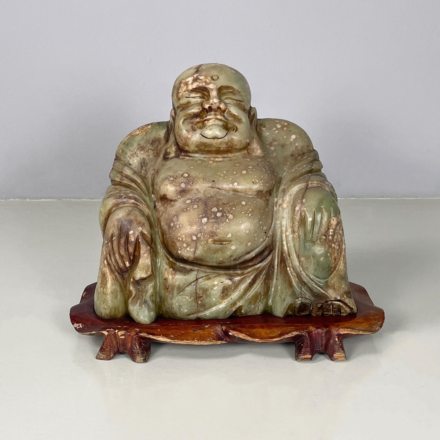 Italian mid-century modern Buddha sculpture in jade and wood, 1950s For ...